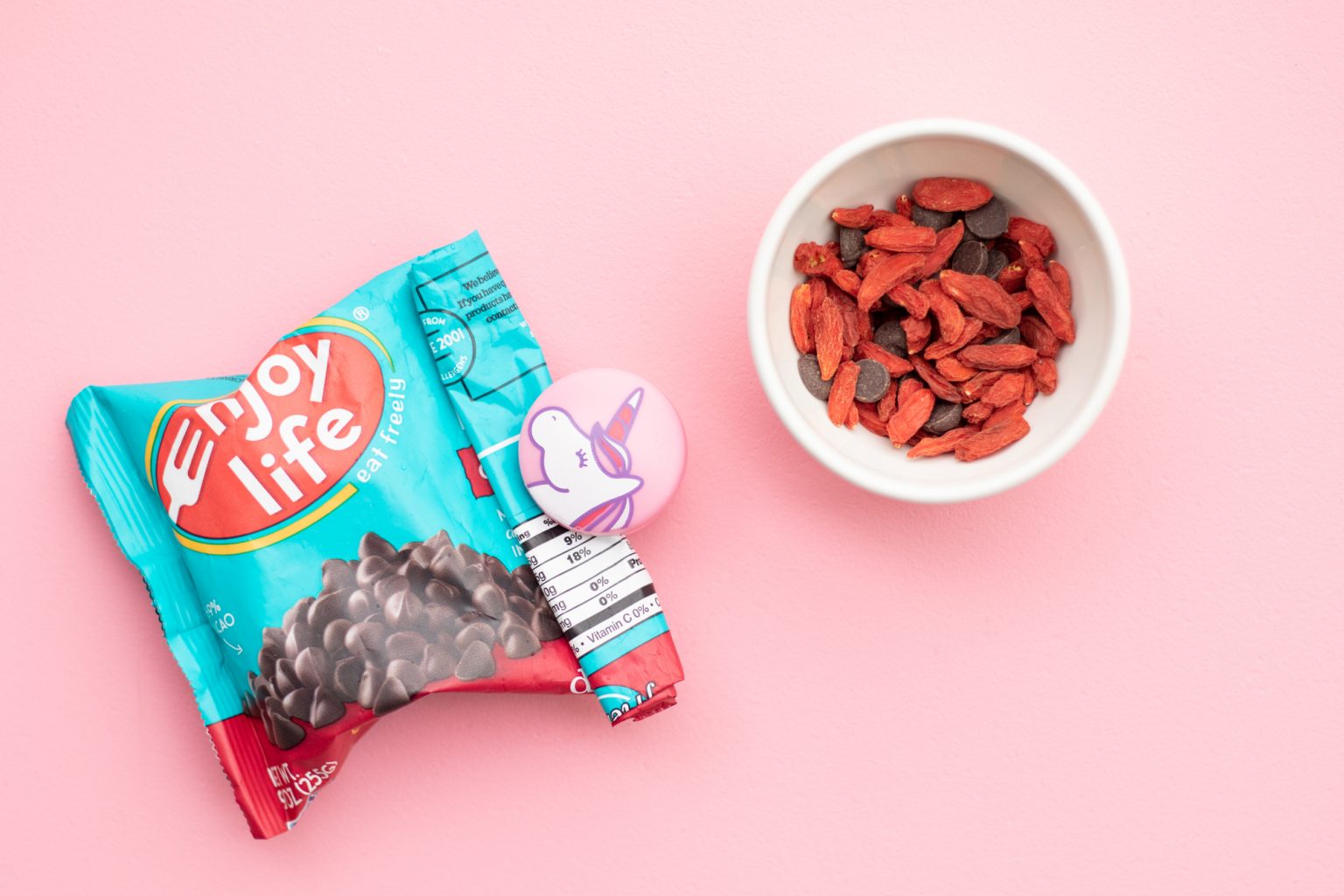 sweet snack: goji berries + chocolate chips | JOYFETTI